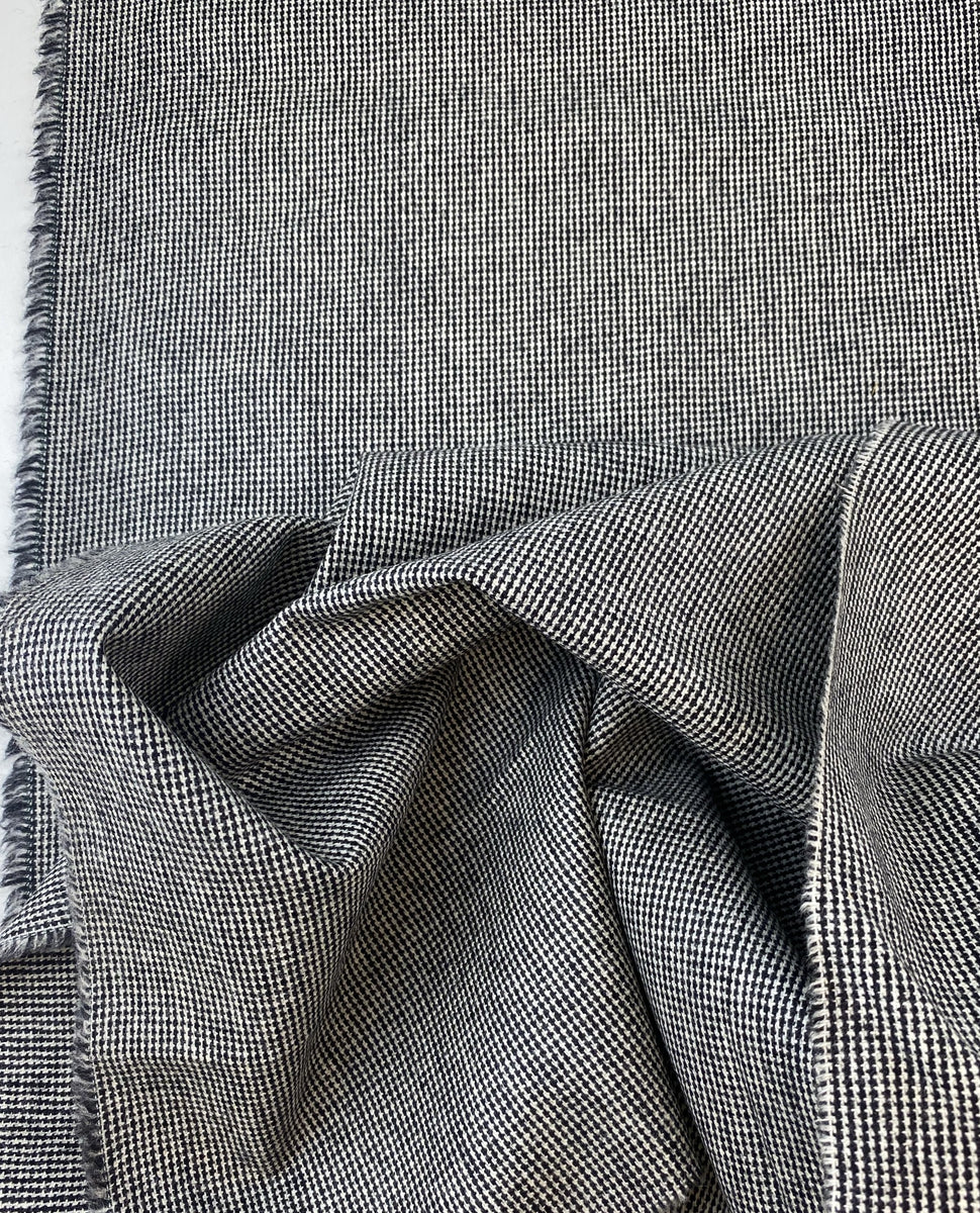 Pure Wool Undyed collection Black White Knit Weave Fabric – Sterling Cloth